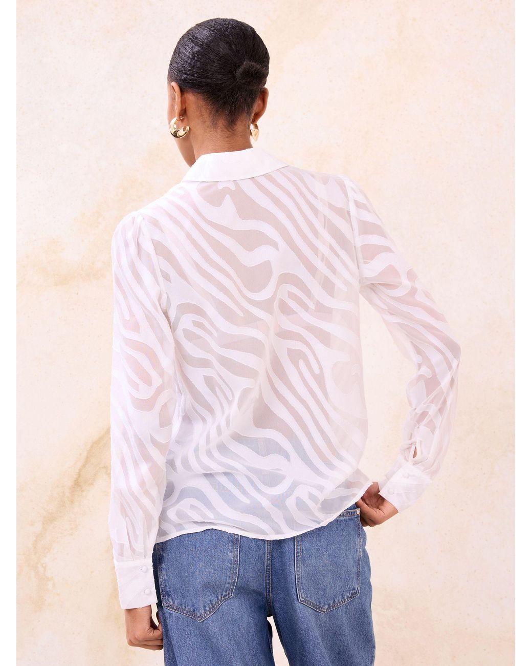 Lipsy Burnout Button Through Shirt in Pink | Lyst