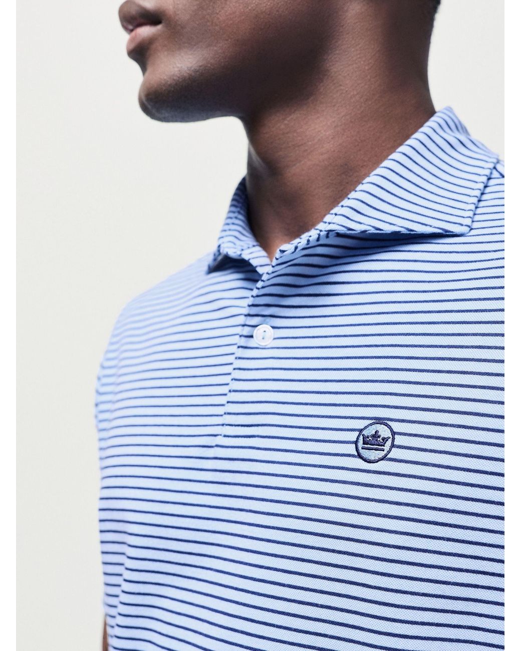 Peter Millar Albatros Cotton Blend Golf Polo Shirt in Blue for Men | Lyst