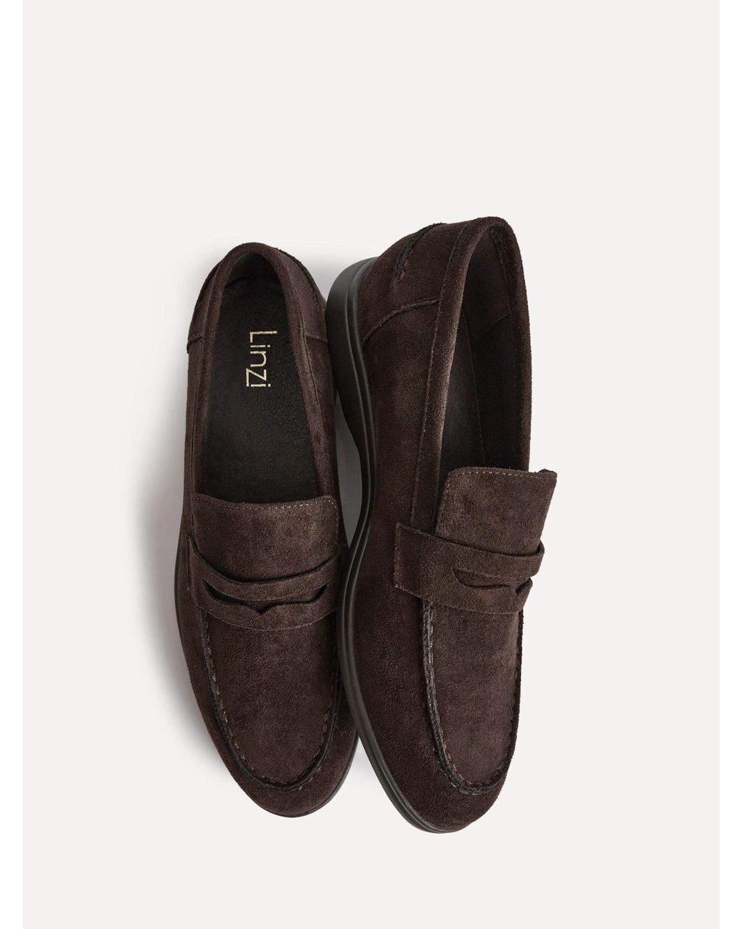 Linzi Review Classic Loafers With Front Tab in Brown | Lyst