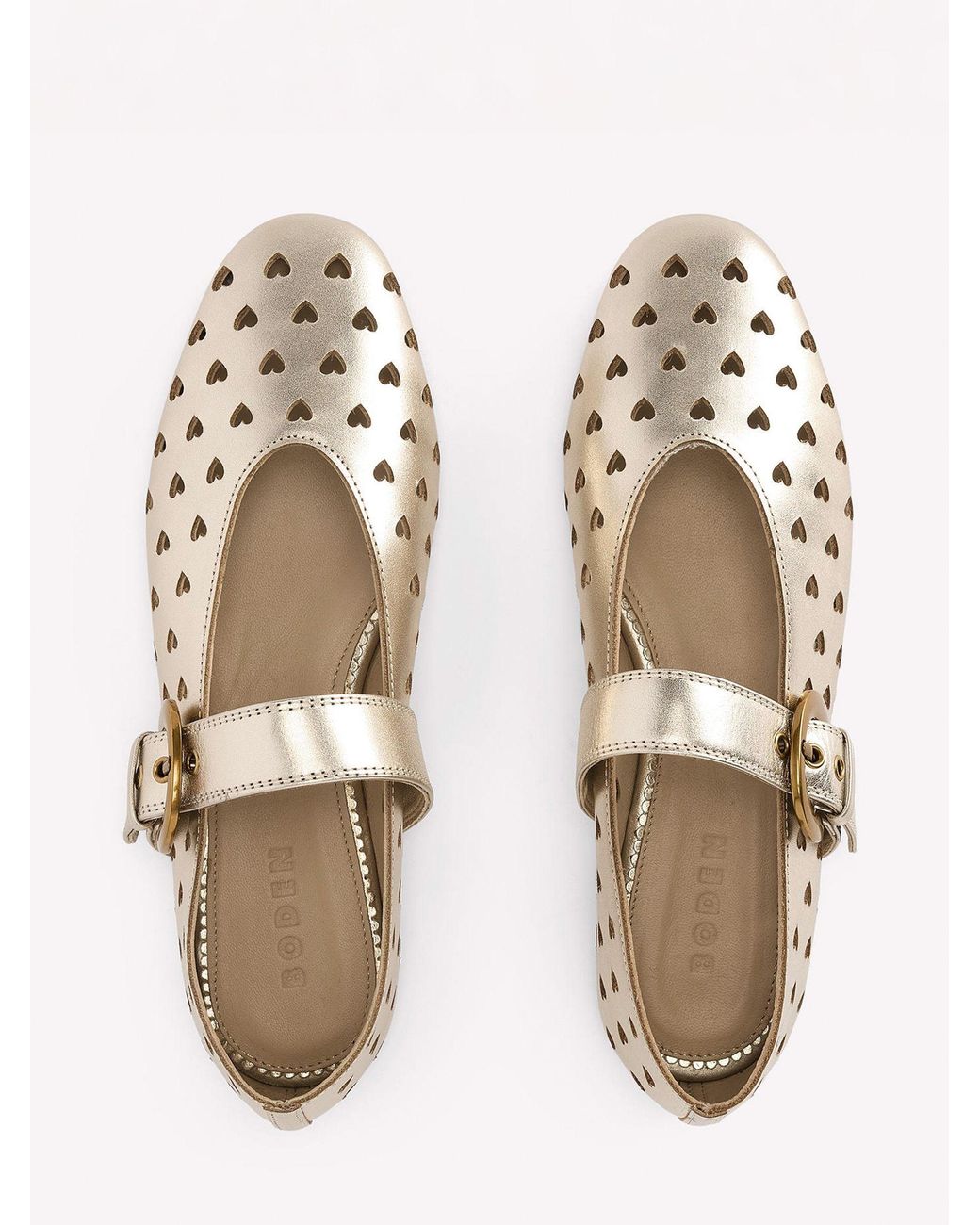 Boden Kylie Buckle Mary Janes Flats in Natural | Lyst