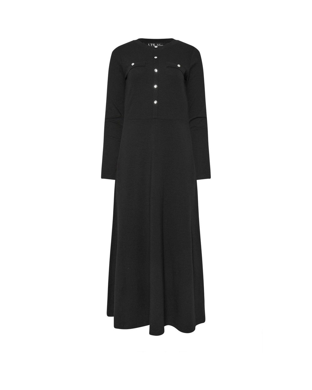 Long Tall Sally Button A-Line Midaxi Dress in Black | Lyst