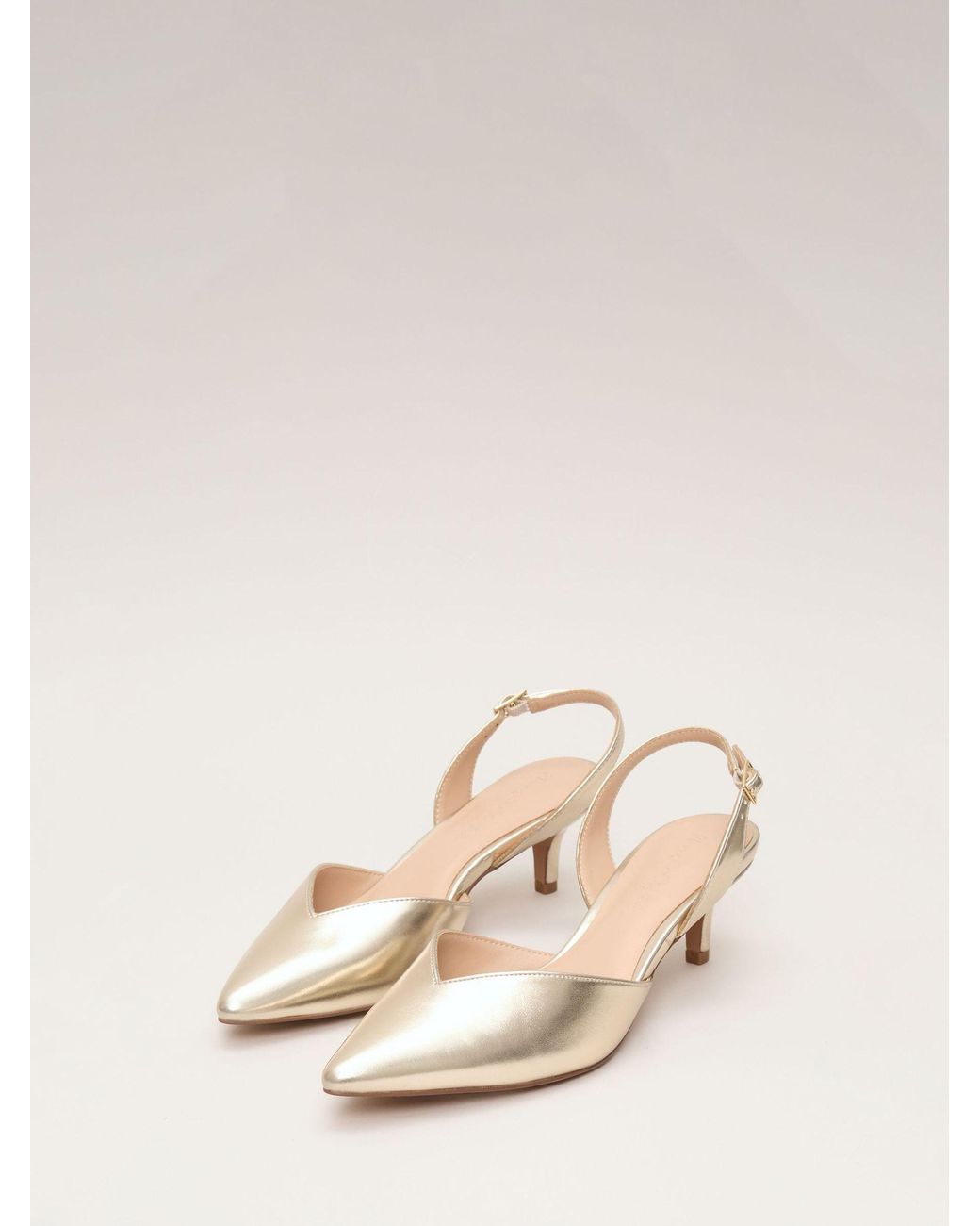 Phase Eight Kitten Heel Shoes in Natural | Lyst
