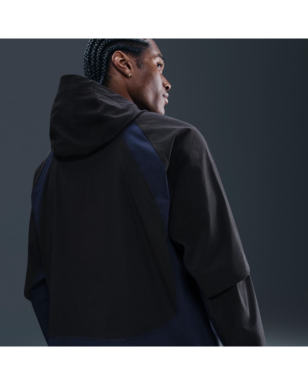 Nike Tech Dri-Fit Woven Colour-Block Windrunner Loose Jacket in Blue ...