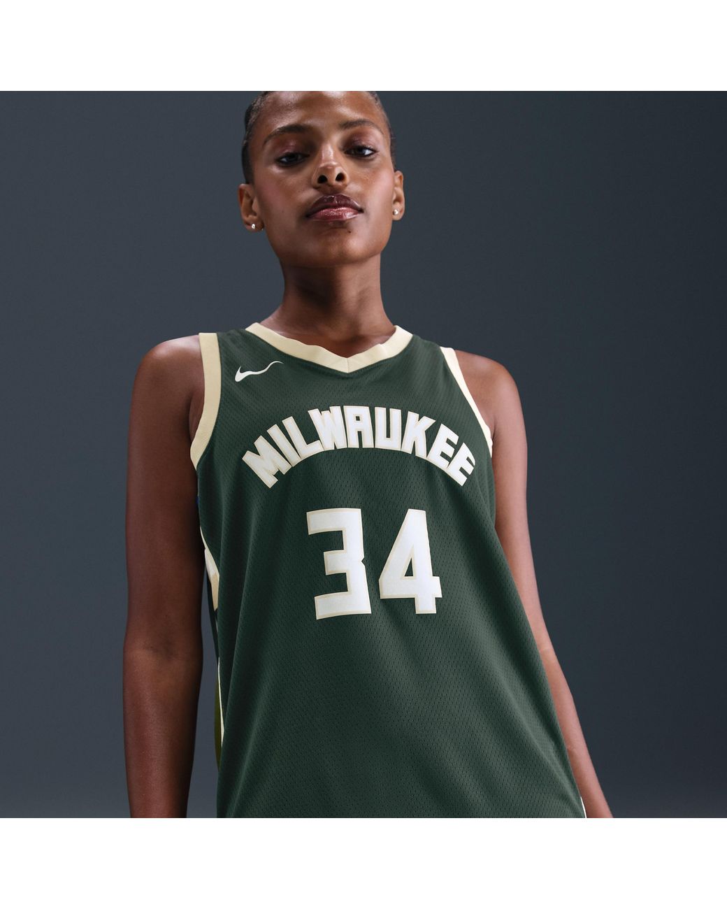 Nike Milwaukee Bucks Icon Edition Dri-Fit Nba Swingman Jersey in Green ...