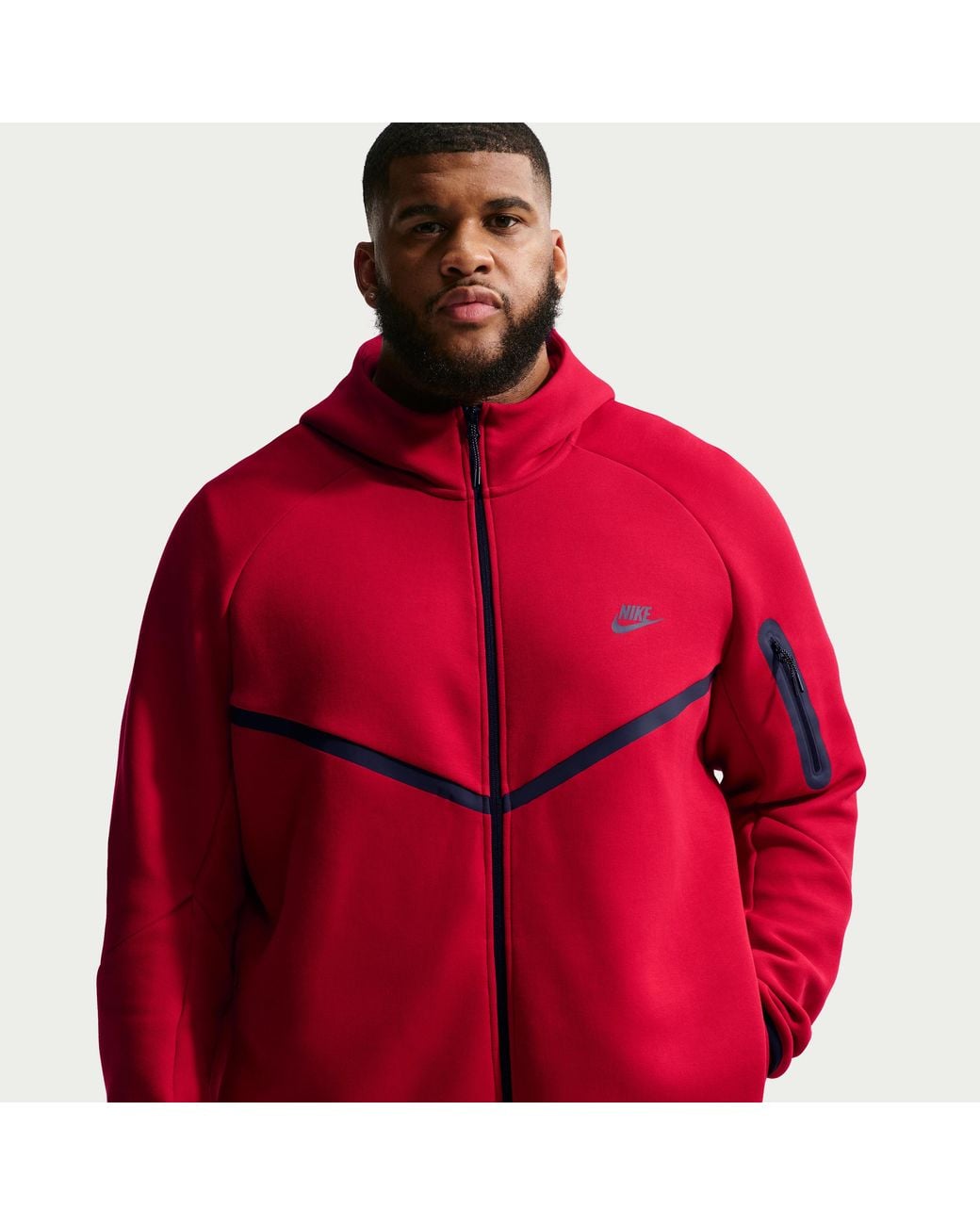 Nike Tech Fleece Windrunner Full-Zip Jacket in Red for Men | Lyst