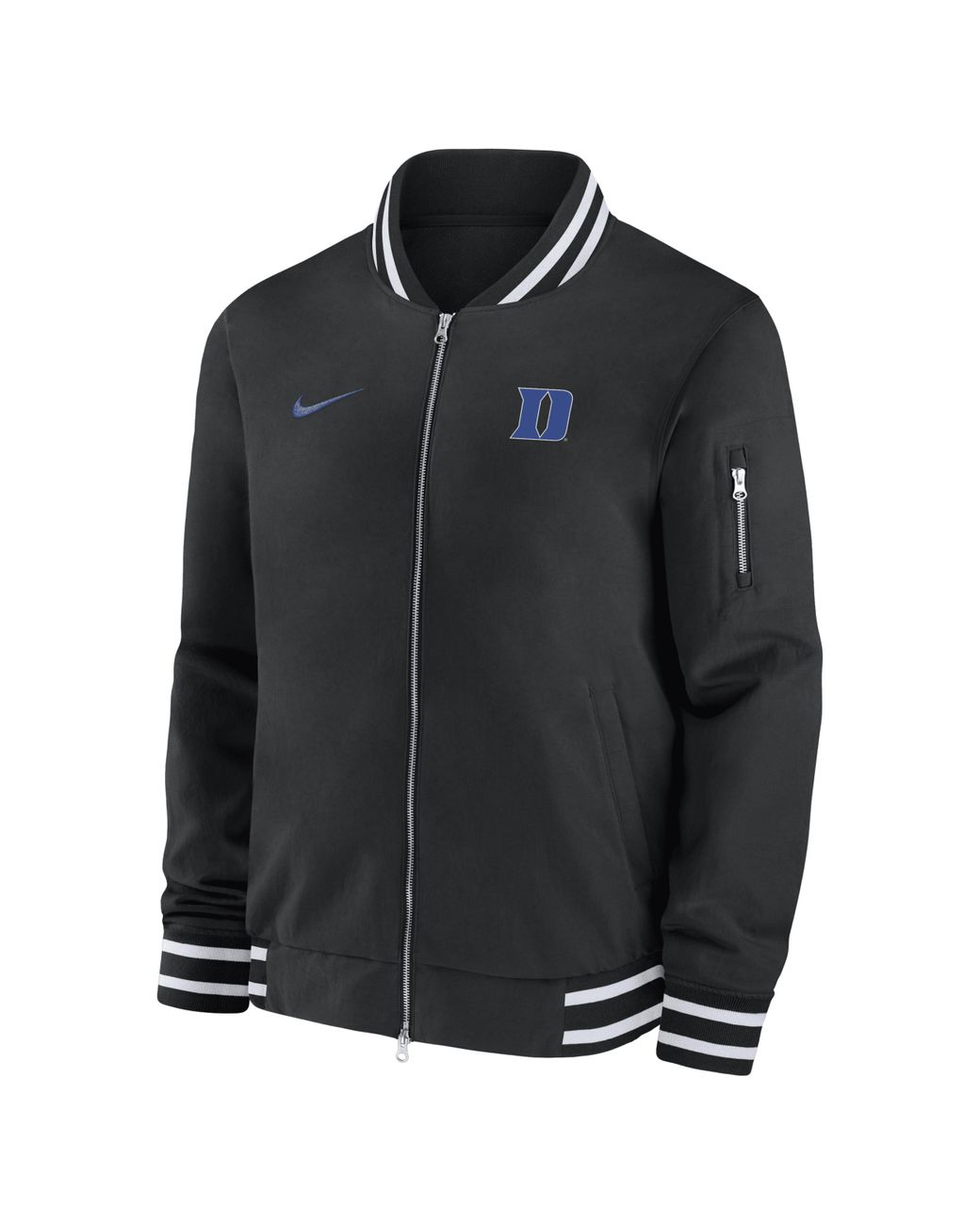 Nike Duke Devils Sideline College Full-Zip Bomber Jacket in Black for ...