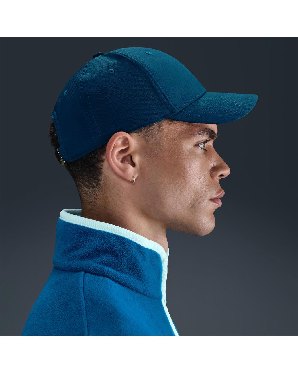 Nike Dri-Fit Club Structured Metal Logo Cap in Blue | Lyst