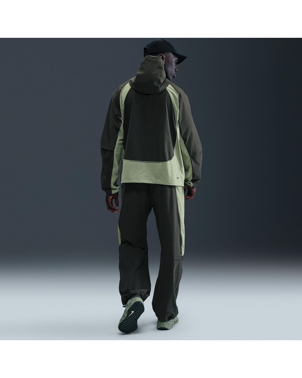 Nike Tech Dri-Fit Woven Colour-Block Oversized Trousers in Black for ...