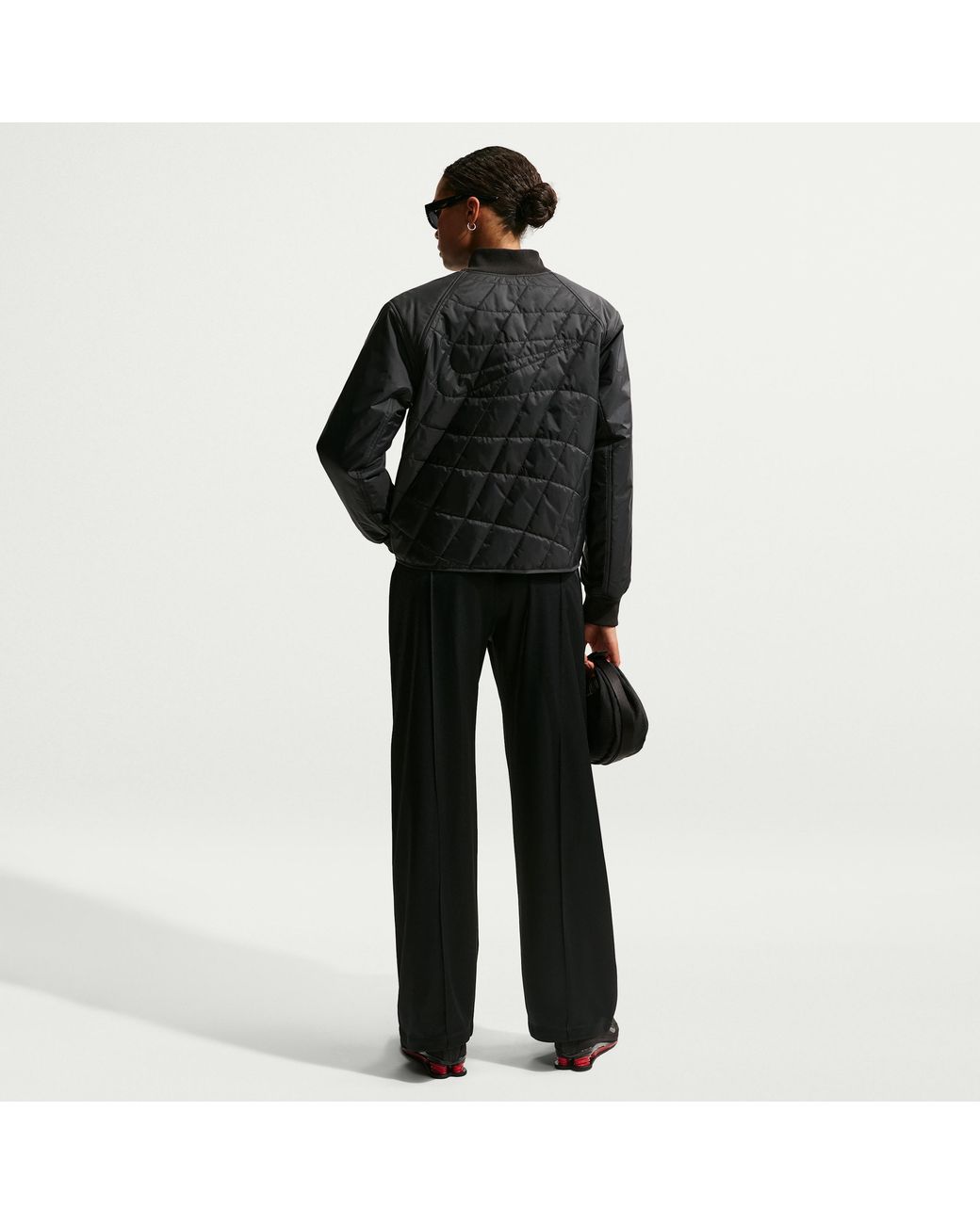 Nike Sportswear Loose Quilted Jacket in Black | Lyst
