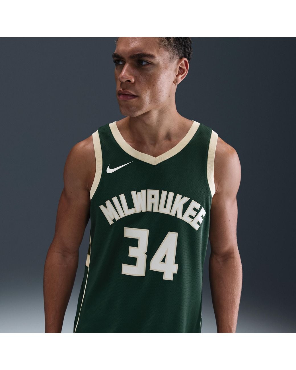 Nike Milwaukee Bucks Icon Edition Dri-Fit Nba Swingman Jersey in Green ...