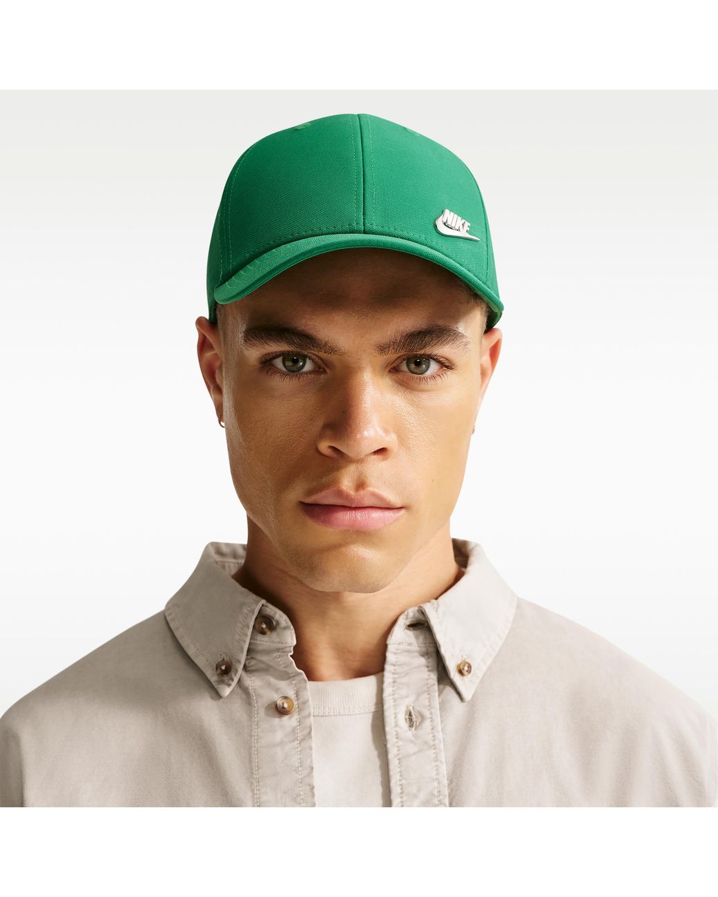 Nike Dri-Fit Club Structured Metal Logo Cap in Blue | Lyst