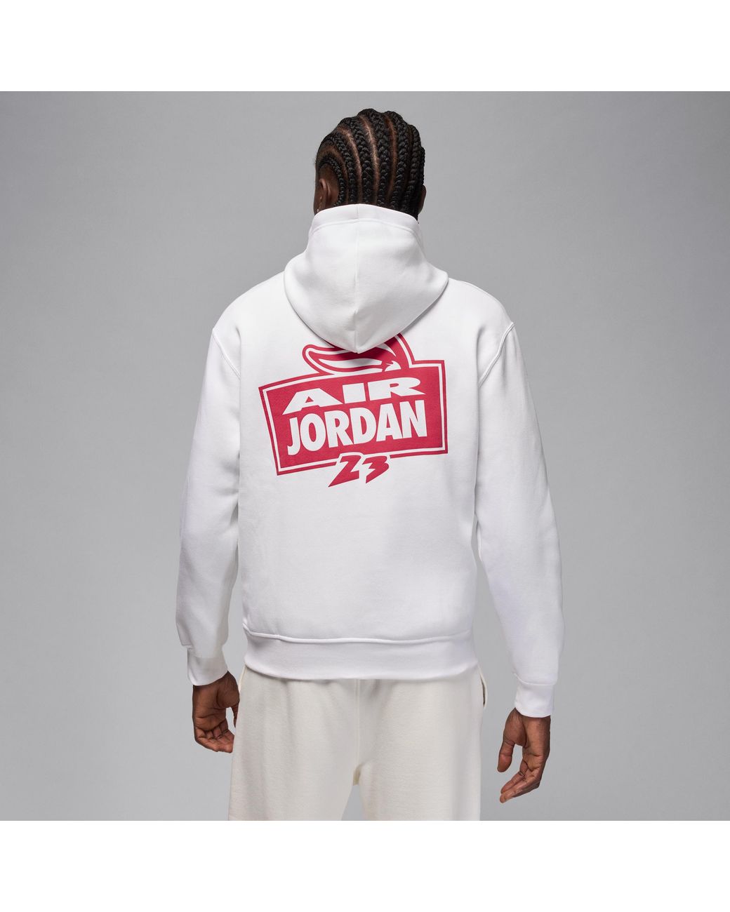 Nike Aj8 Fleece Pullover in White for Men | Lyst