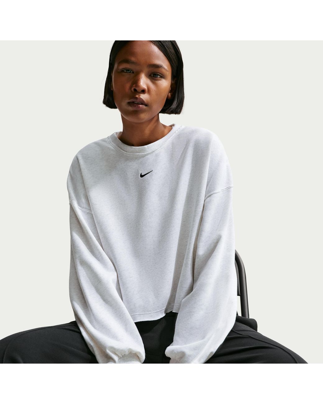 Nike Sportswear Chill Terry Oversized French Terry Crew-Neck Sweatshirt ...