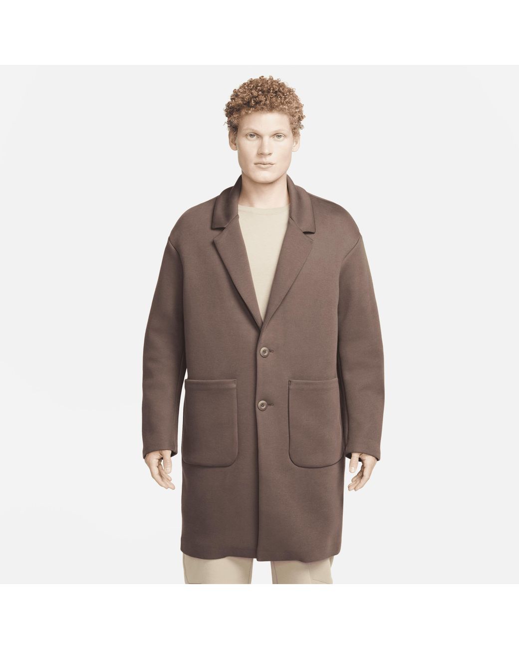 Nike Sportswear Tech Fleece Reimagined Loose Fit Trench Coat in Brown ...