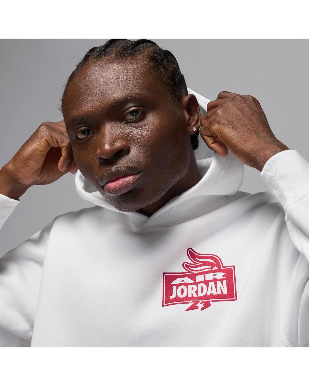 Nike Aj8 Fleece Pullover in White for Men | Lyst