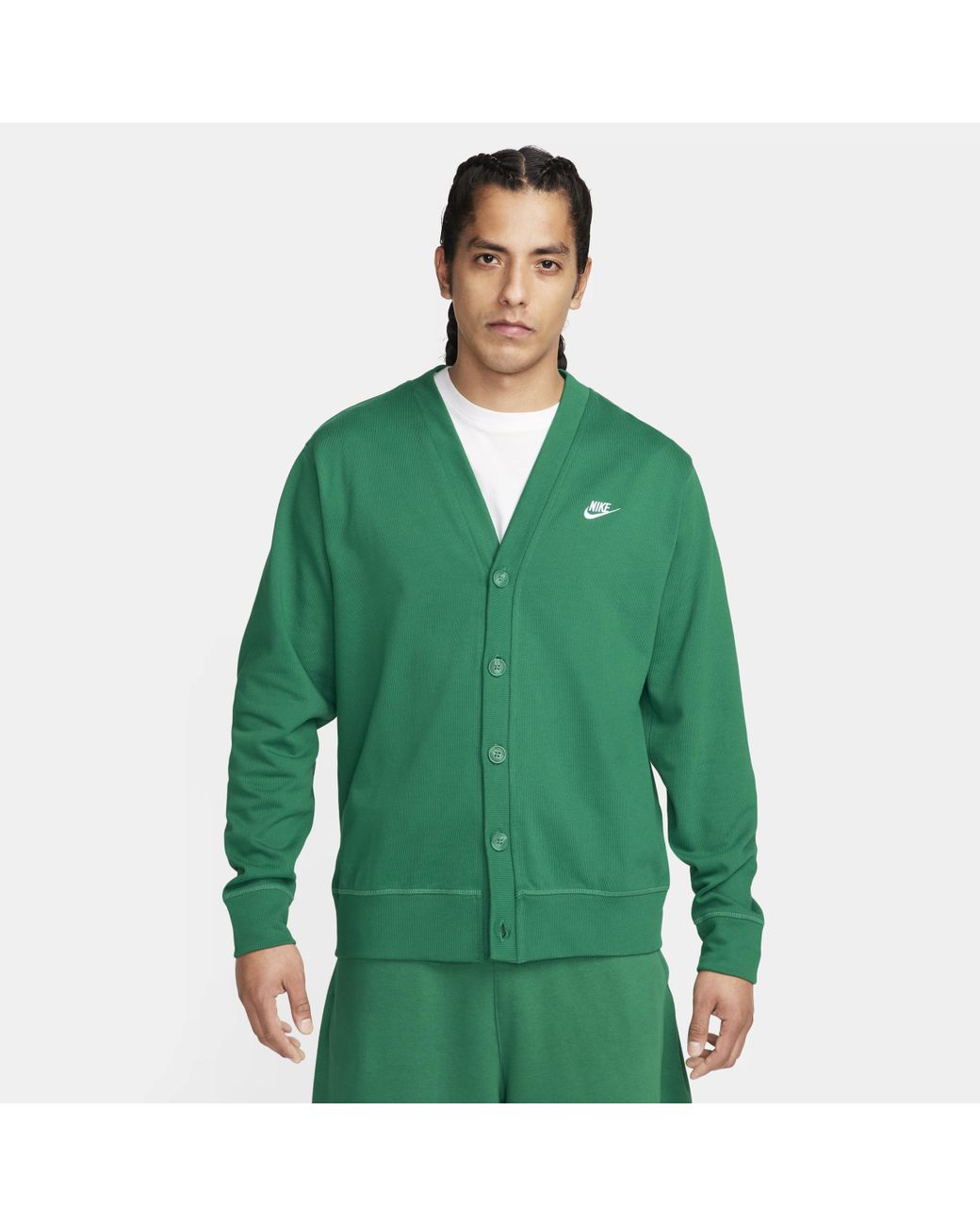 Nike Club Knit Fairway Cardigan in Green for Men | Lyst