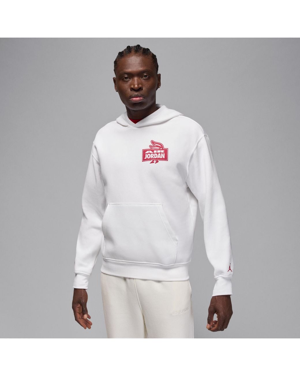 Nike Aj8 Fleece Pullover in White for Men | Lyst