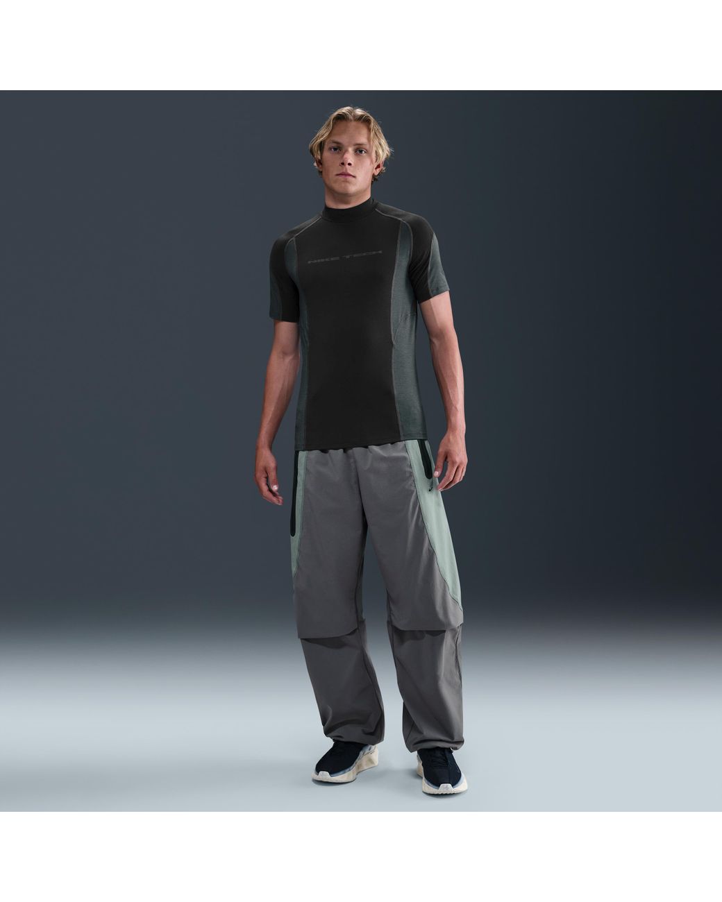 Nike Tech Dri-Fit Short-Sleeve Base Layer in Black for Men | Lyst