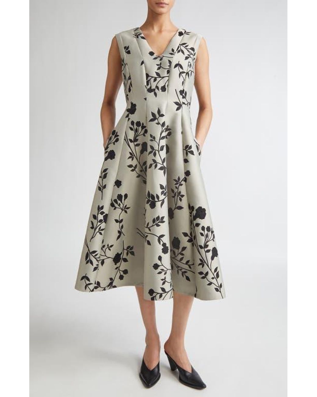 Max Mara Clea Floral Print Midi Dress | Lyst