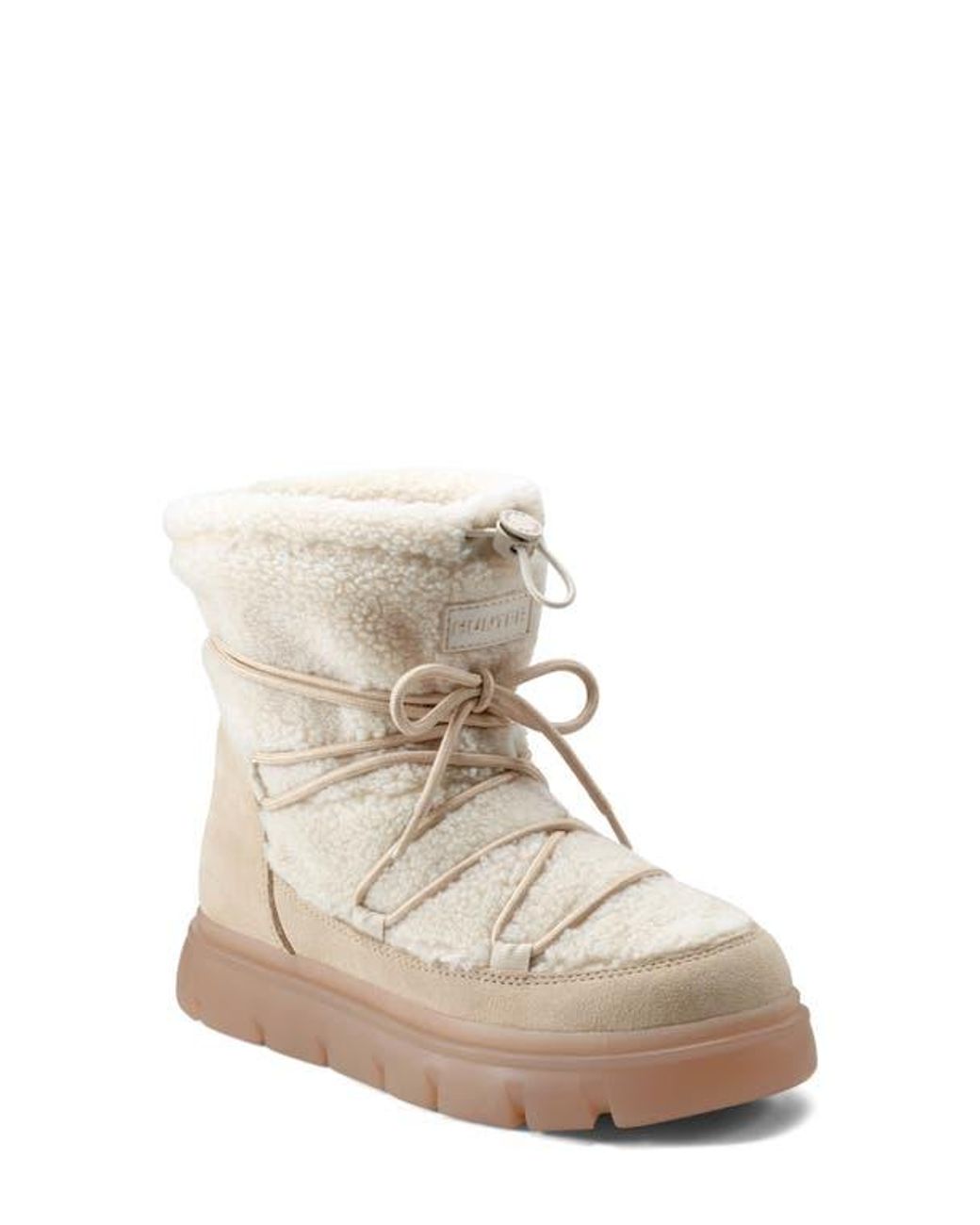 HUNTER Misty Waterproof Snow Bootie in Natural | Lyst