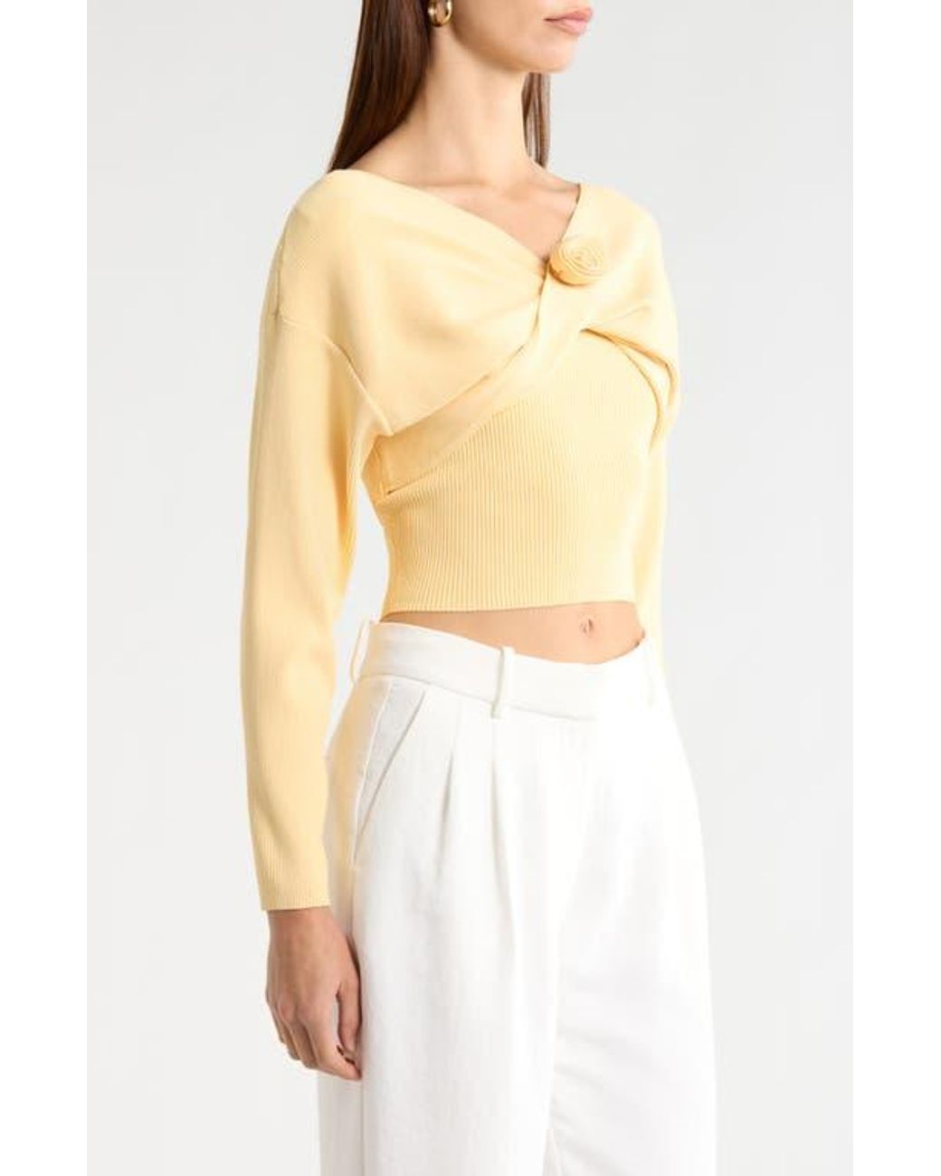 Astr Jasmyn Rib Crop Tube Top & Bolero Set in Natural | Lyst