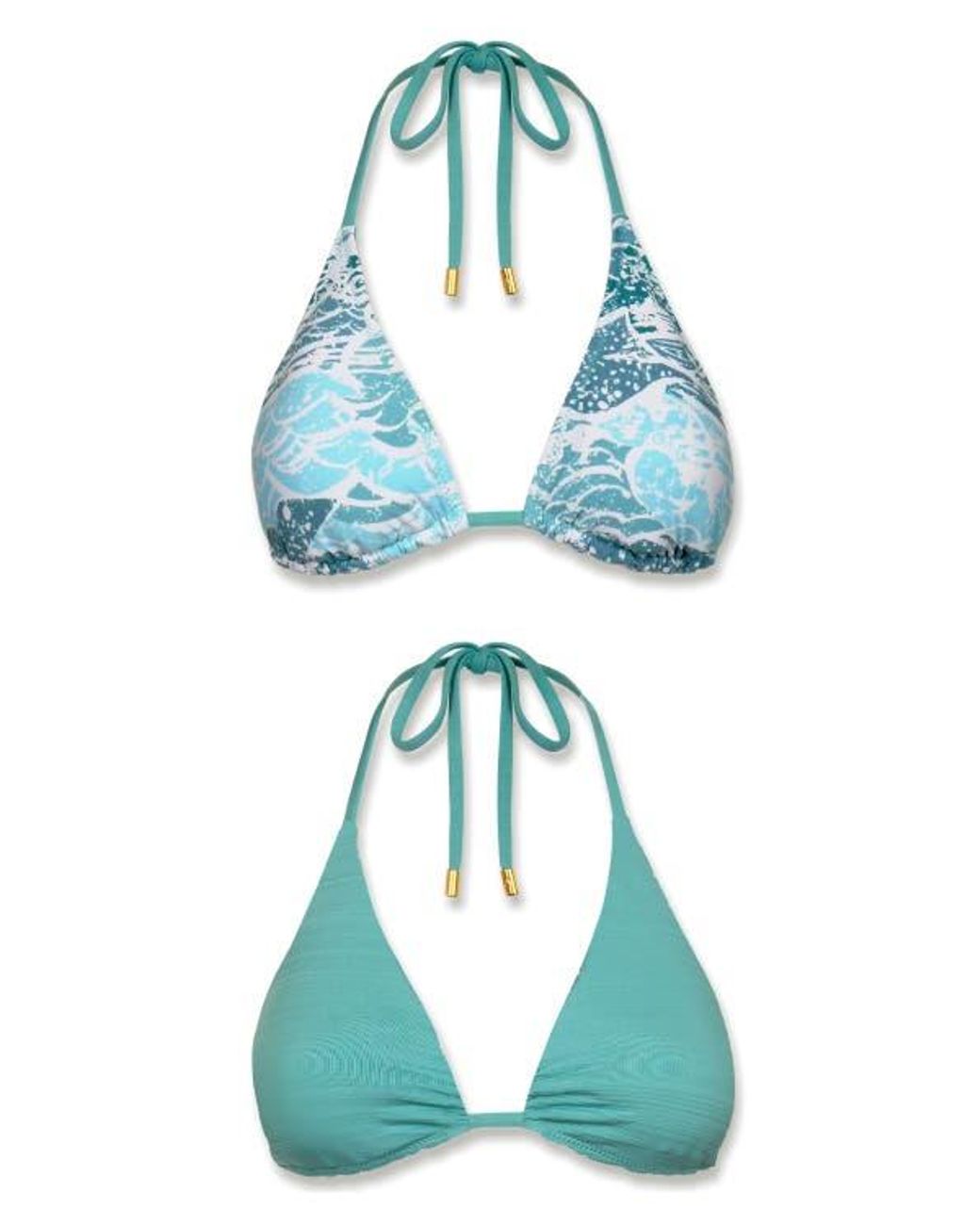 Helen Jon Reversible String Bikini Top in Blue | Lyst