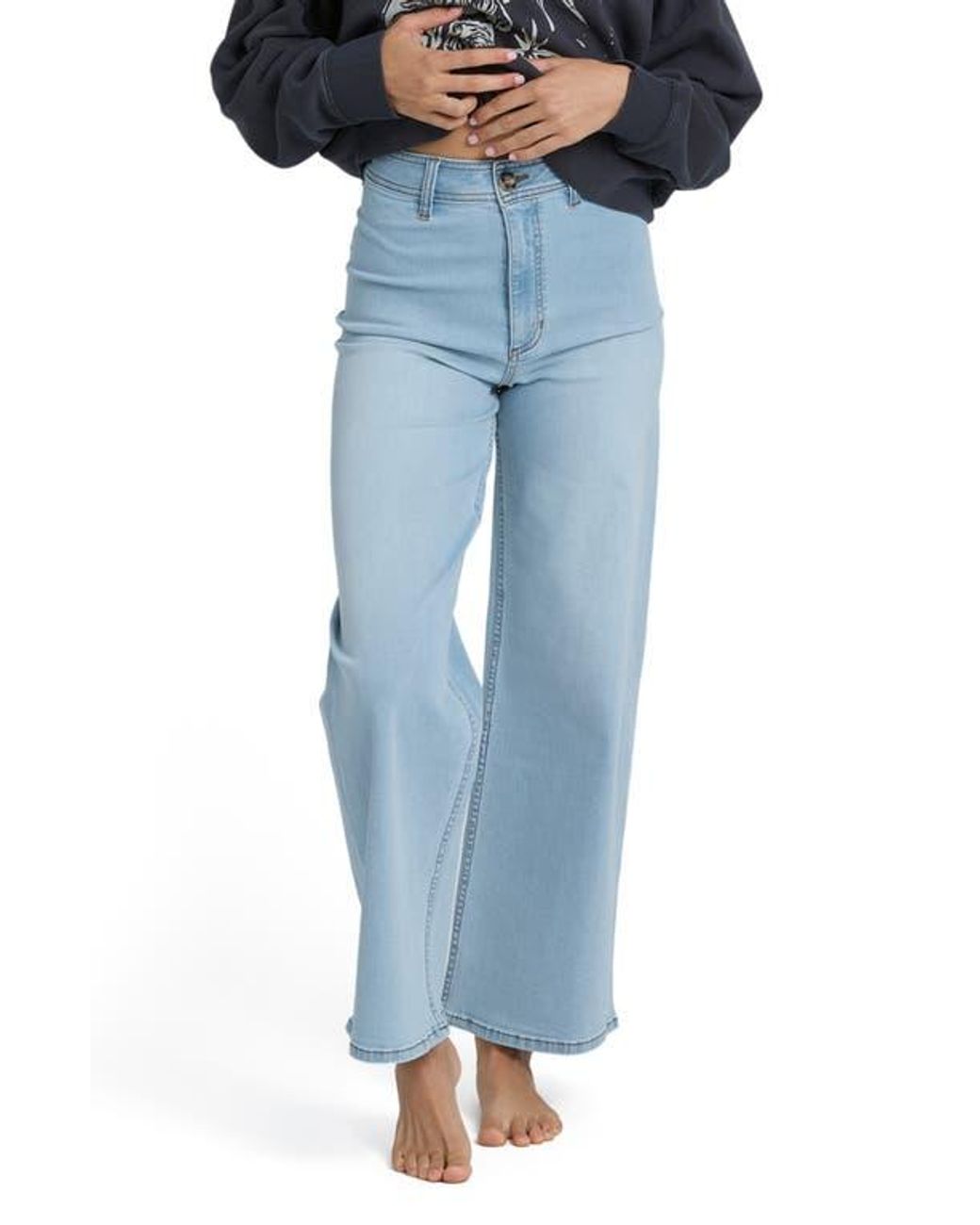 Billabong Free Fall High Rise Wide Leg Jeans in Blue | Lyst