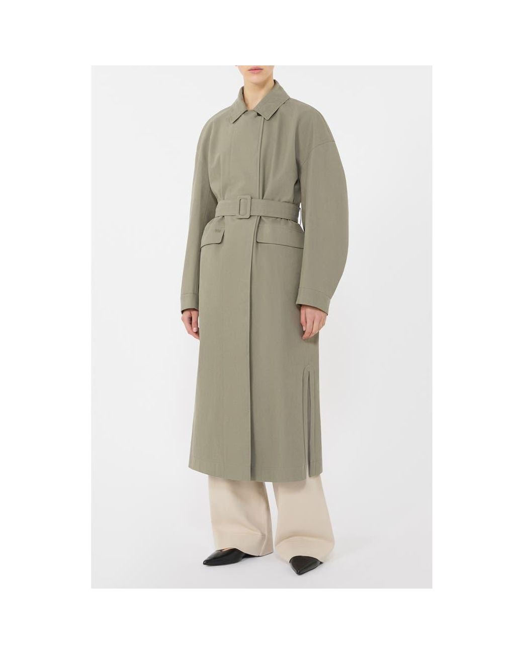 MM by Max Mara Bambola Cotton Blend Raincoat in Natural | Lyst
