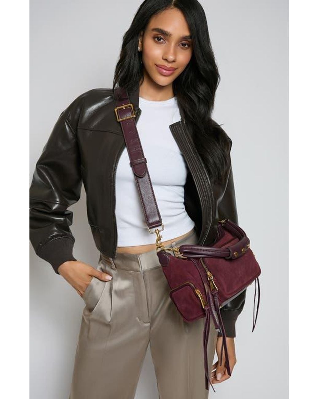 Aimee Kestenberg Away We Go Suede Shoulder Bag in Purple | Lyst