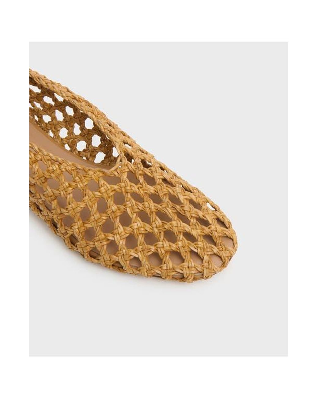 Mansur Gavriel Open Weave Ballet Flat in Natural | Lyst