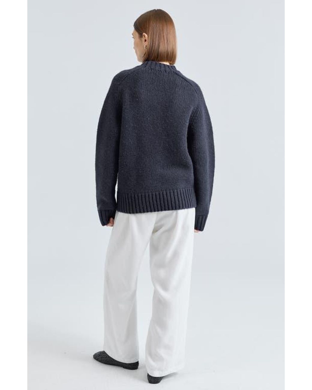 ALMINA CONCEPT Knit Wool Crewneck Sweater in Blue | Lyst