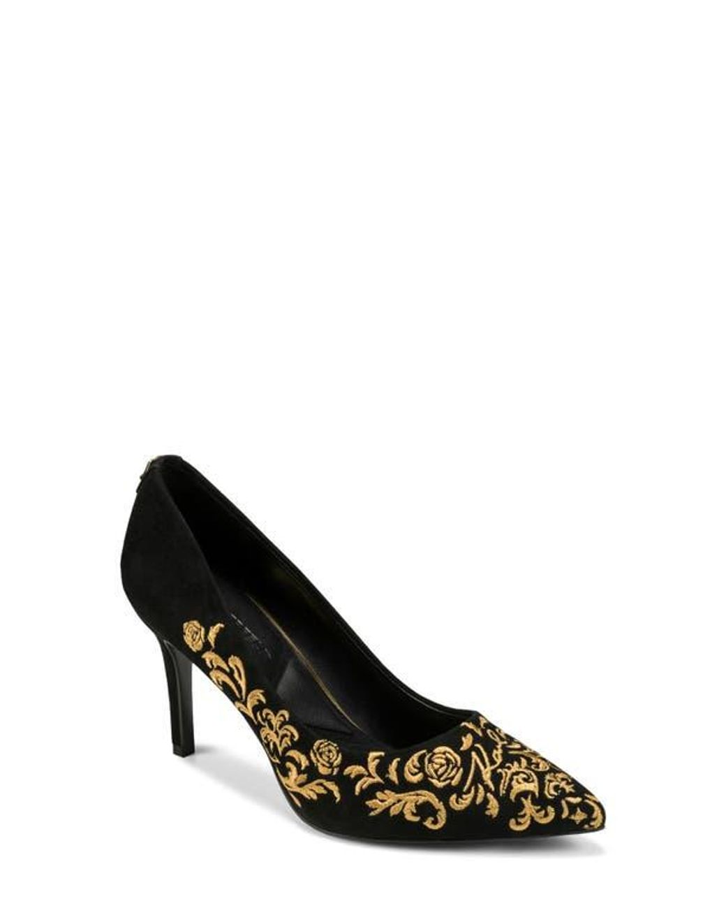 KARL LAGERFELD Royale Rococo Embroidered Pump in Black | Lyst