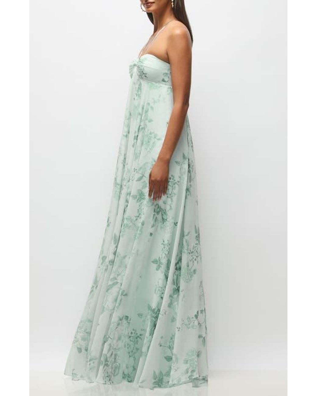 The Dessy Group Lilith Floral Chiffon Gown in Green | Lyst