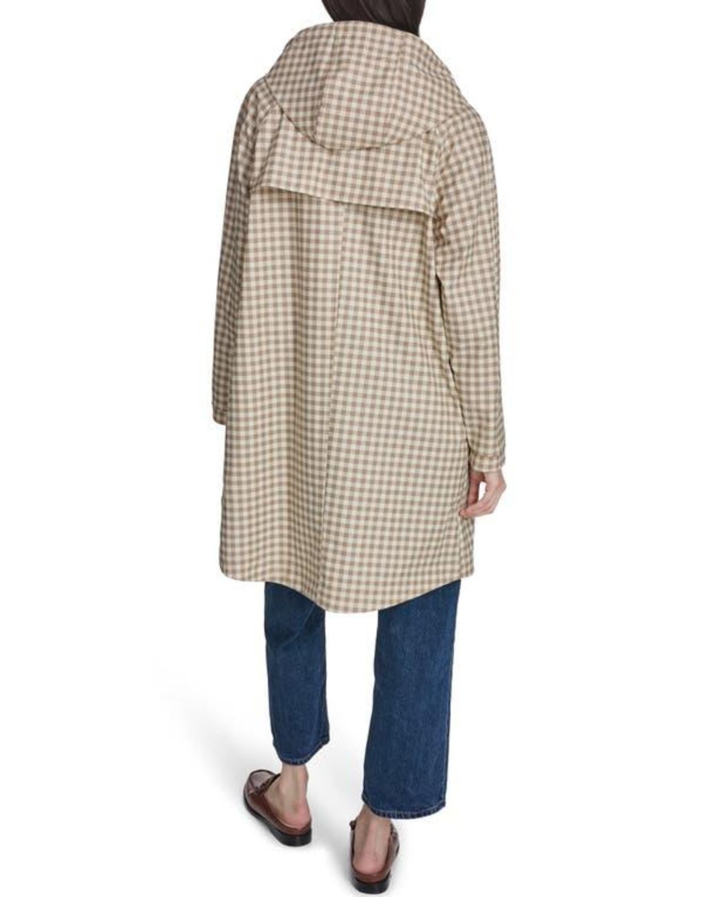 Levi's Water Resistant Hooded Long Rain Jacket in Natural | Lyst