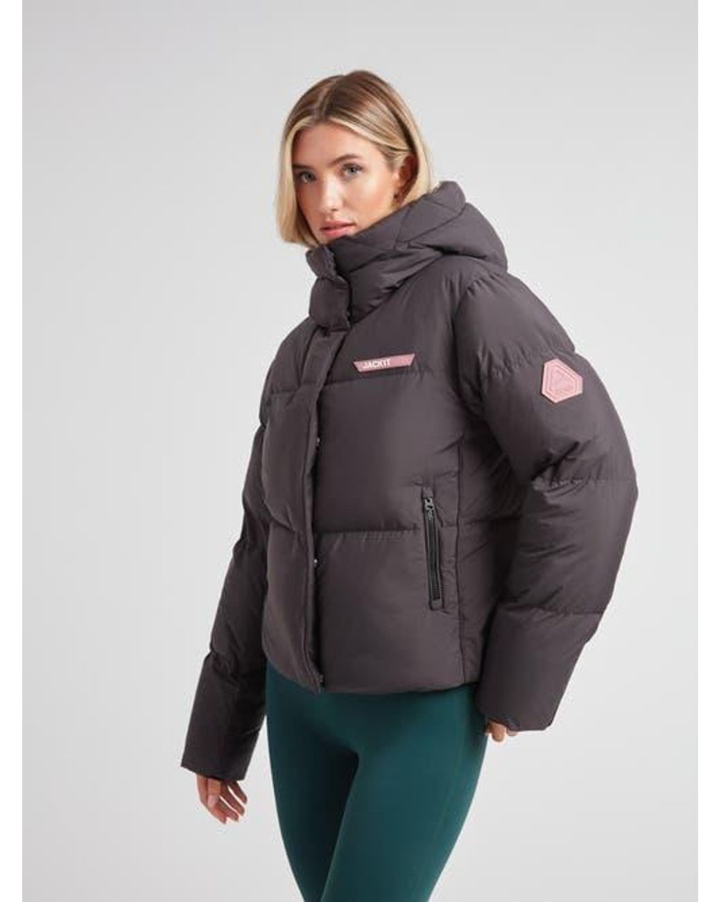 Jacket Star Shower Long Sleeve Puffer Jacket in Gray | Lyst