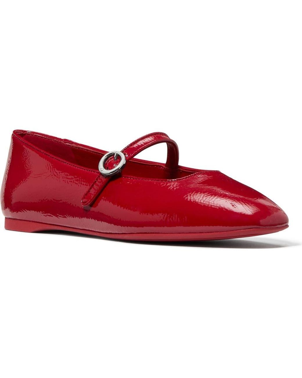 Kate Spade Halo Crinkled Patent Leather Mary Jane in Red | Lyst