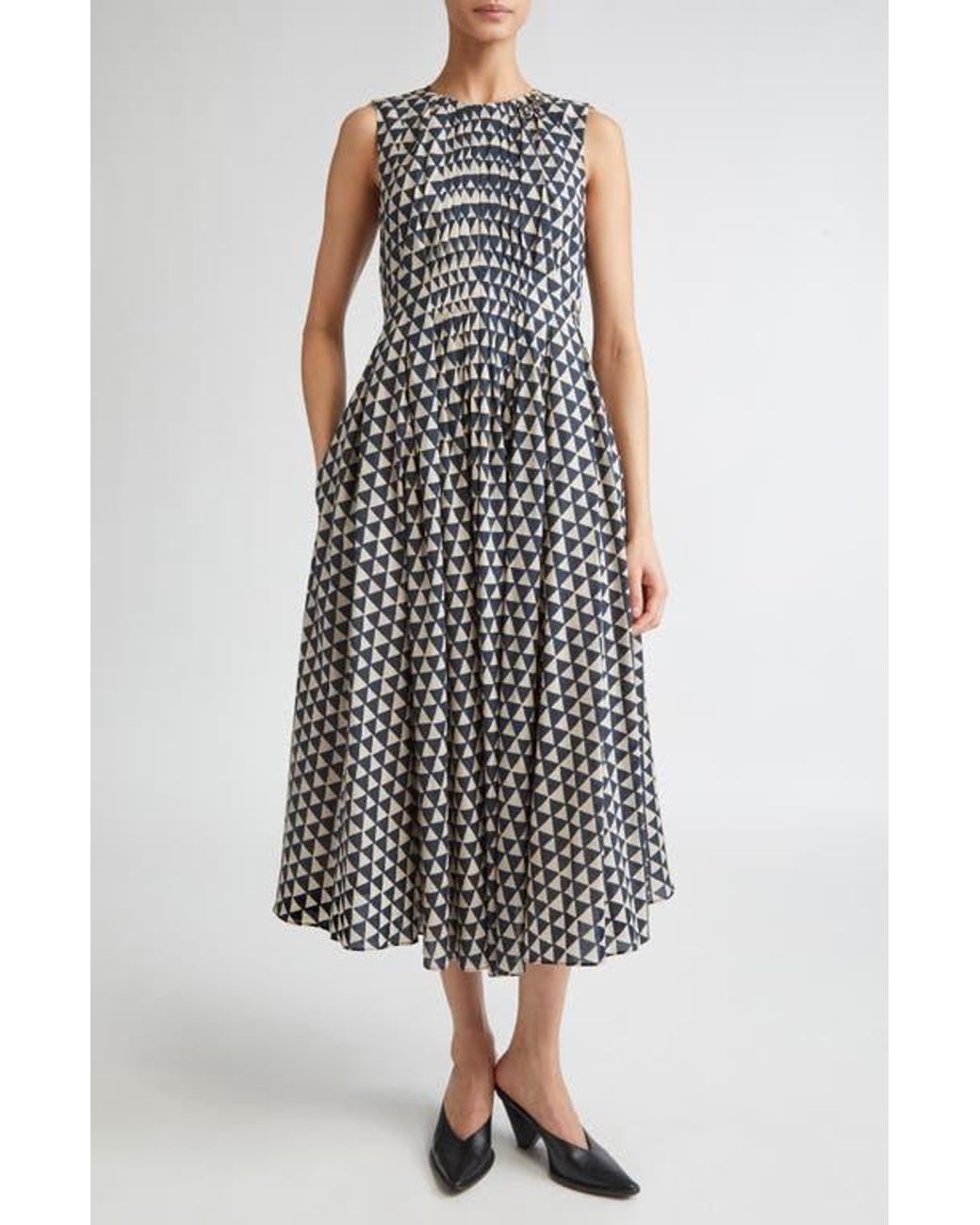 Max Mara Eloise Print Cotton Voile Midi Dress | Lyst
