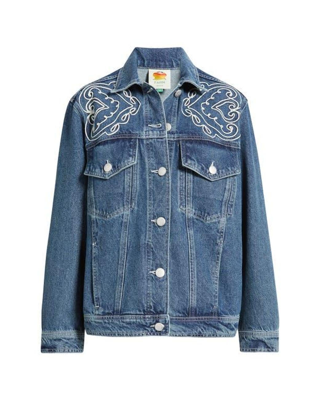 FARM Rio Cornely Embroidered Jacket in Blue | Lyst