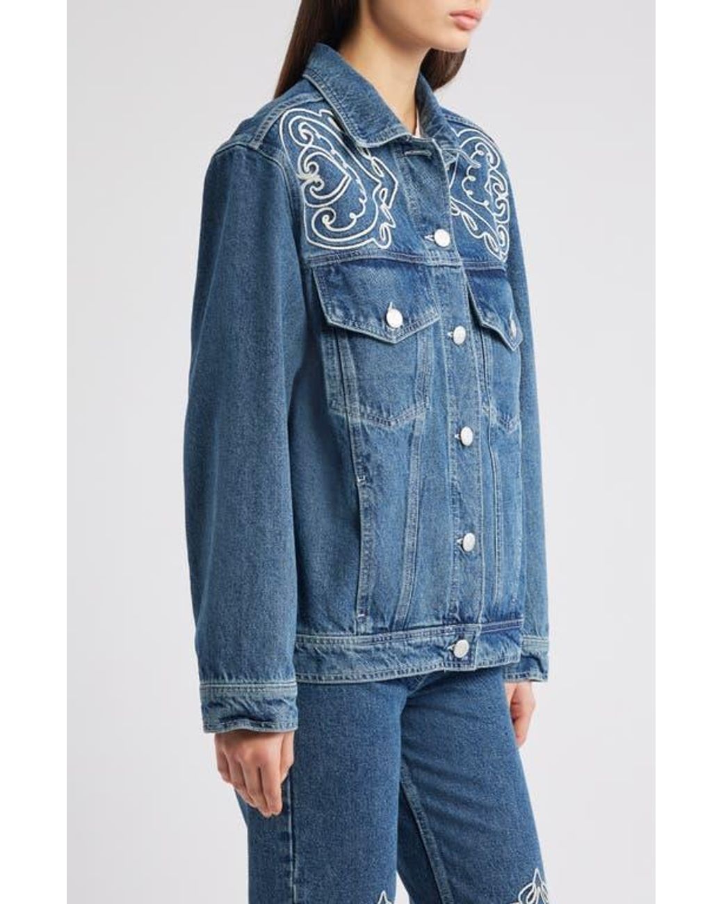 FARM Rio Cornely Embroidered Jacket in Blue | Lyst