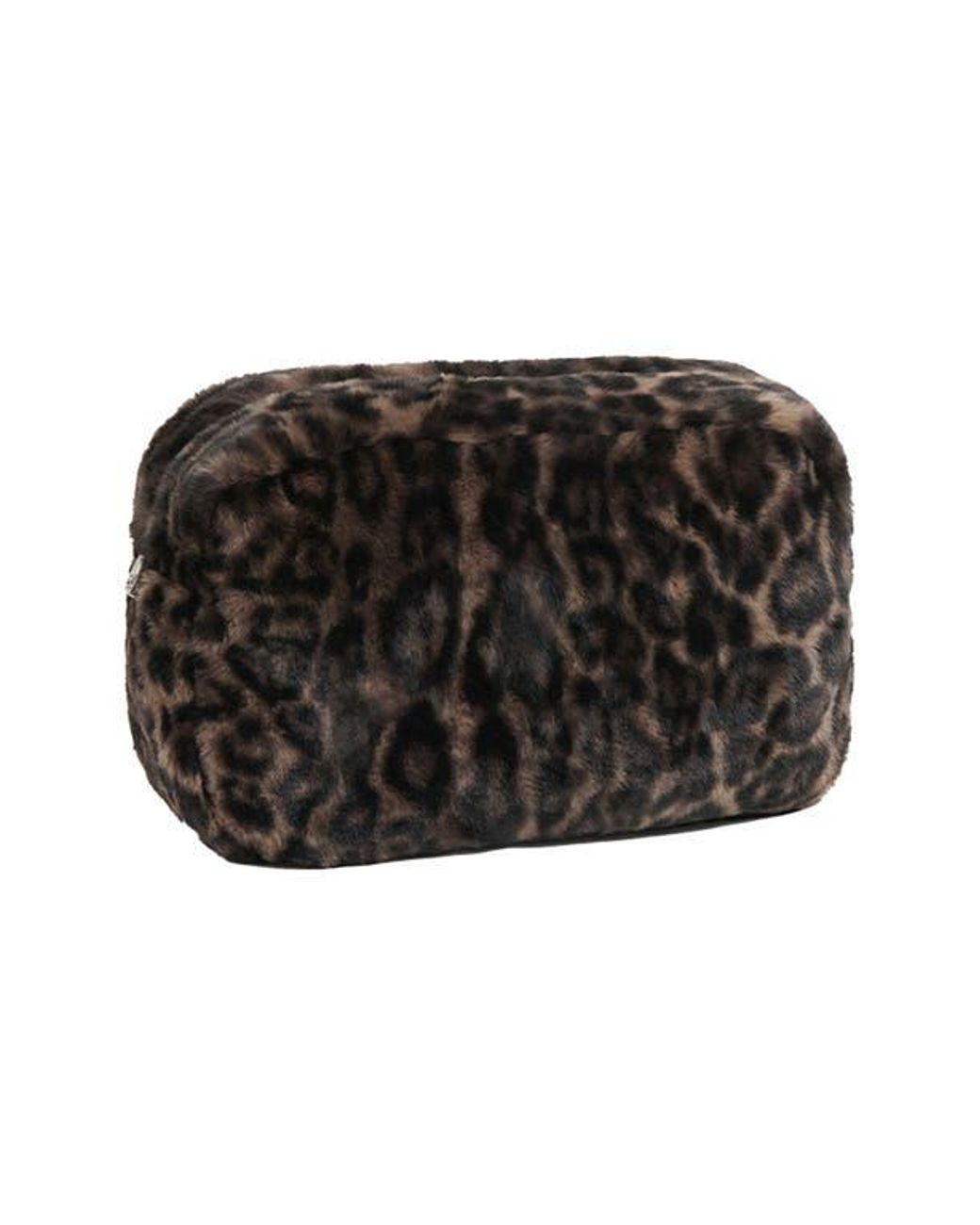 Apparis Jumbo Noor Leopard Print Faux Fur Pouch in Black | Lyst