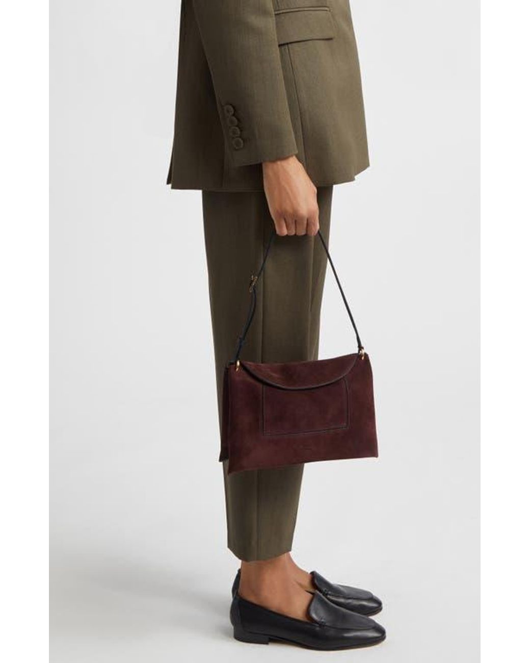 Wandler Penelope Slouch Suede Shoulder Bag in Brown | Lyst