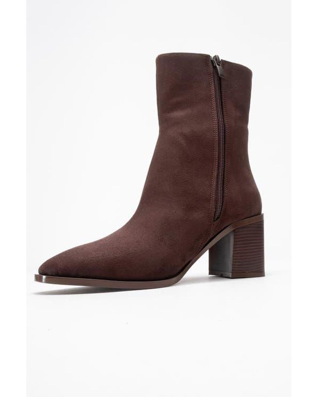 Prologue Shoes Chara Block Heel Ankle Boot in Brown | Lyst