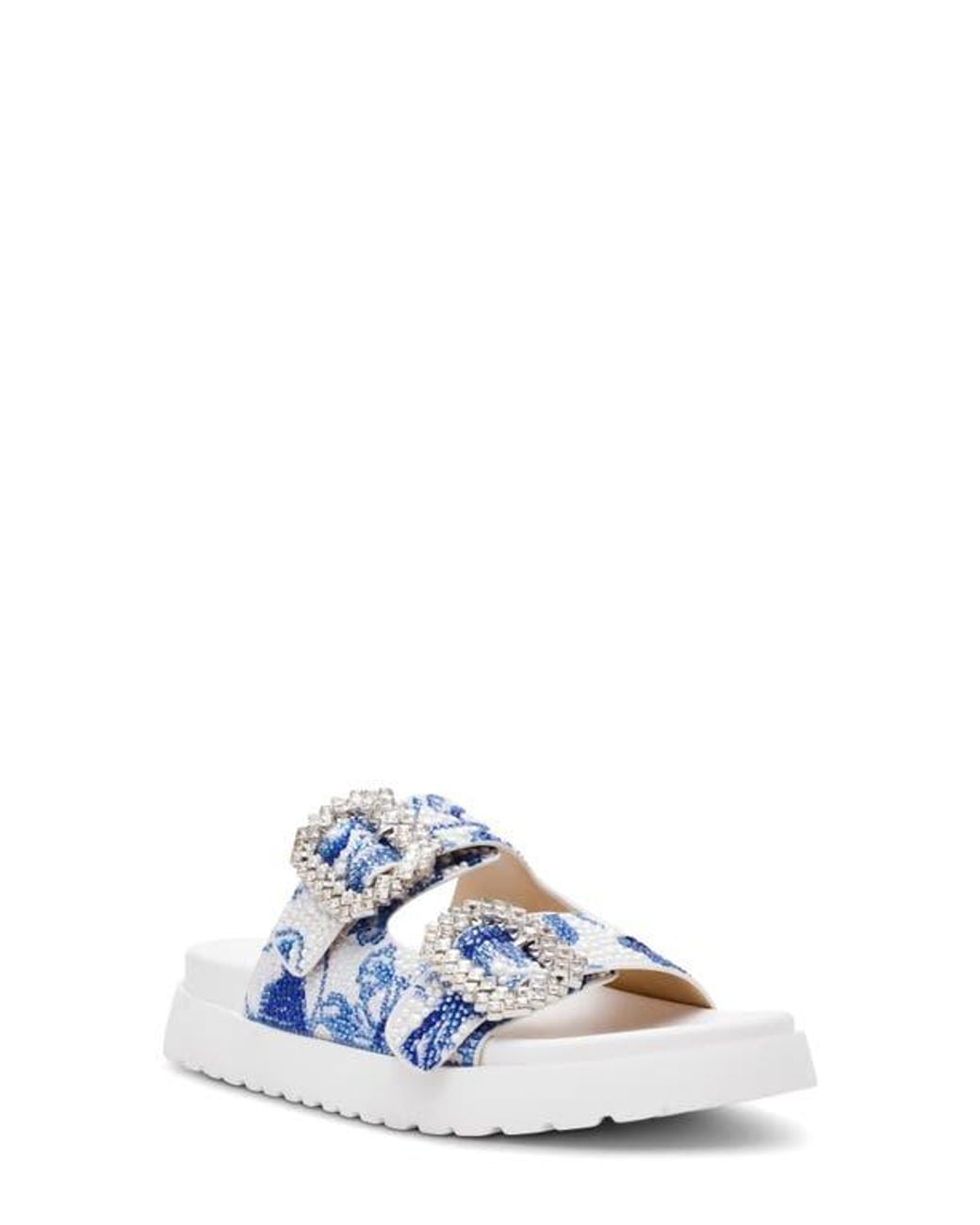 Betsey Johnson Matie Slide Sandal in Blue | Lyst