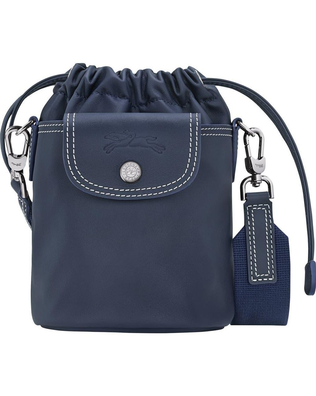 Longchamp Extra Small Le Pliage Xtra Worker Leather Bucket Bag in Blue ...
