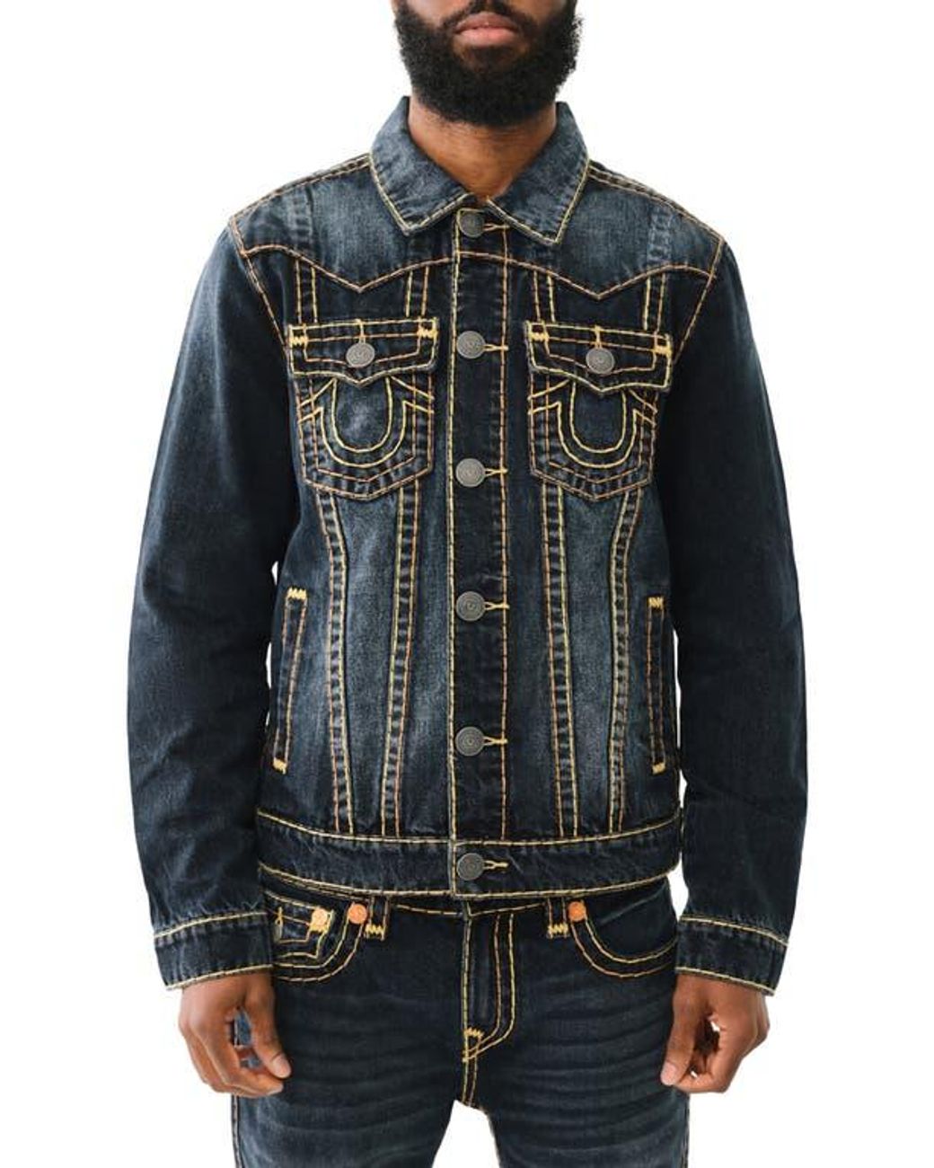 True Religion Jimmy Jacket Super T Denim Trucker Jacket in True Religion Jimmy Jacket Super T Denim Trucker Jacket in