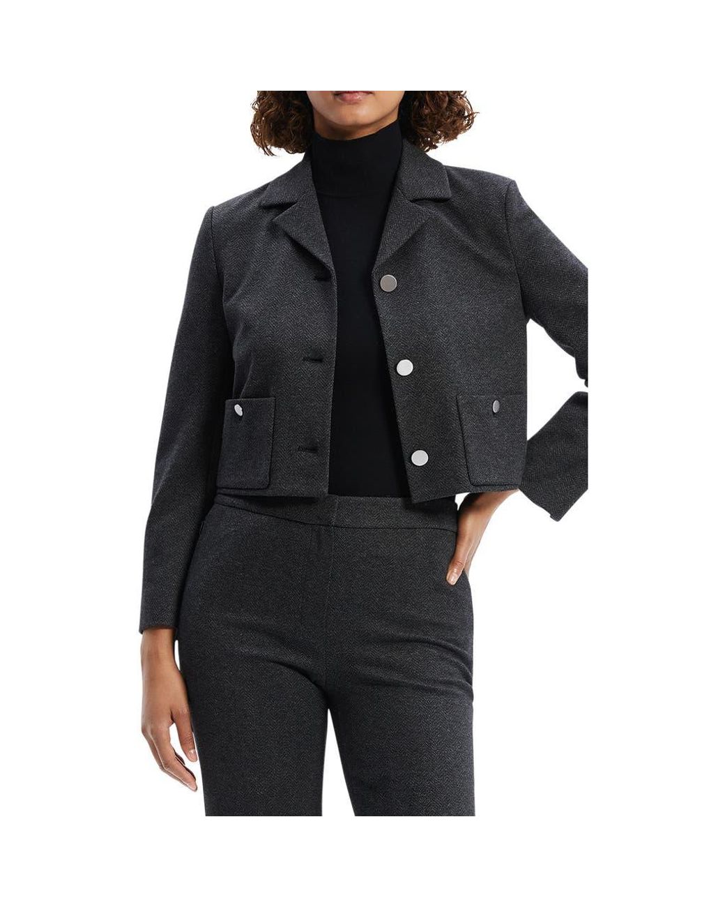 Theory Boxy Crop Jacket in Black | Lyst