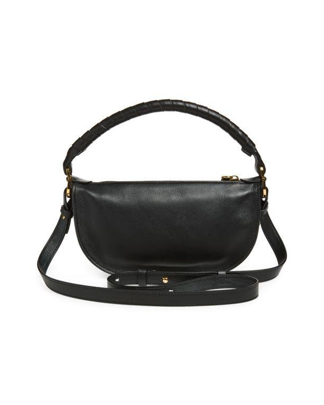 Chloé Mini Marcie Leather Camera Shoulder Bag in Black | Lyst