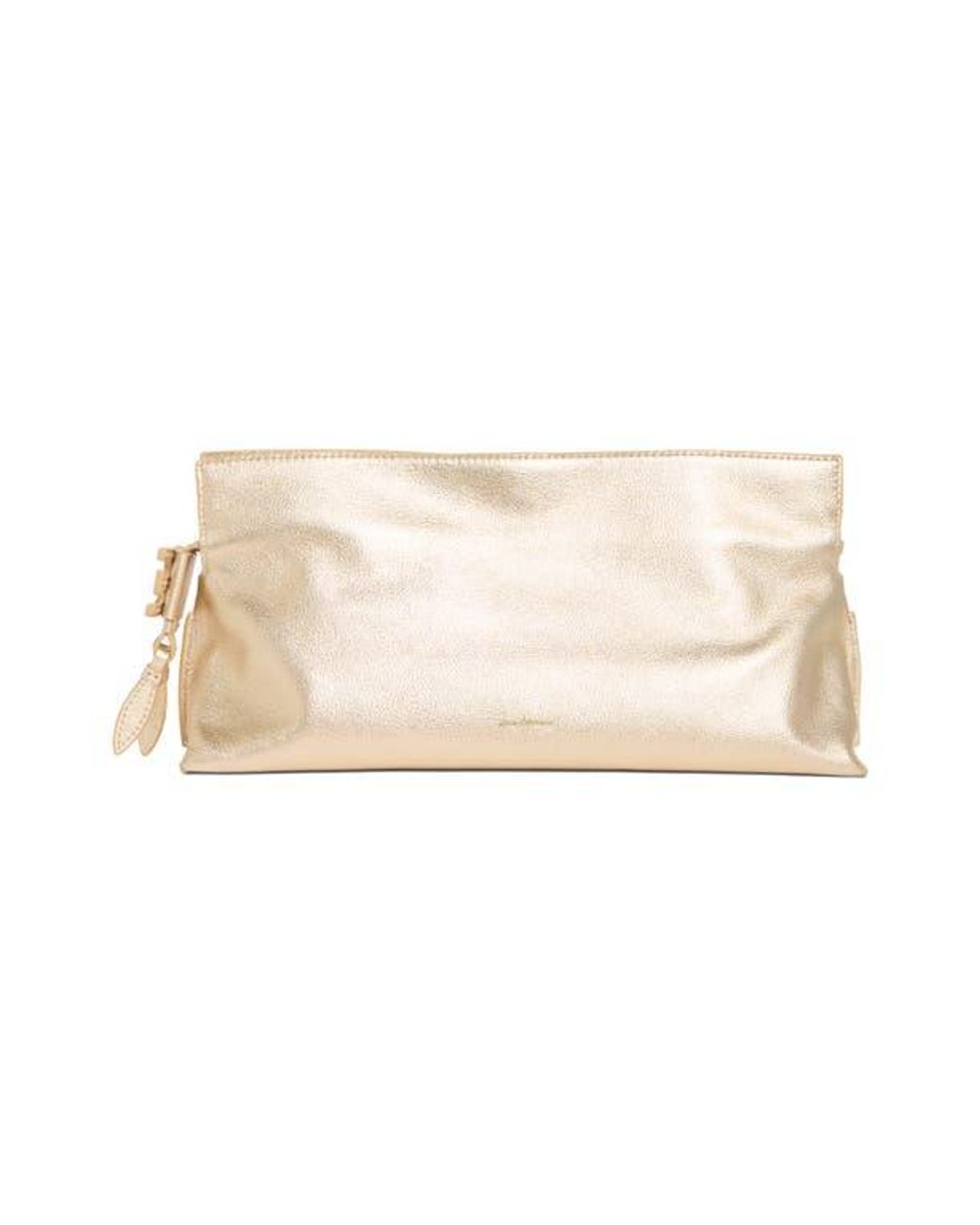 Sam Edelman Poppy Oversize Stud Leather Clutch in Natural | Lyst