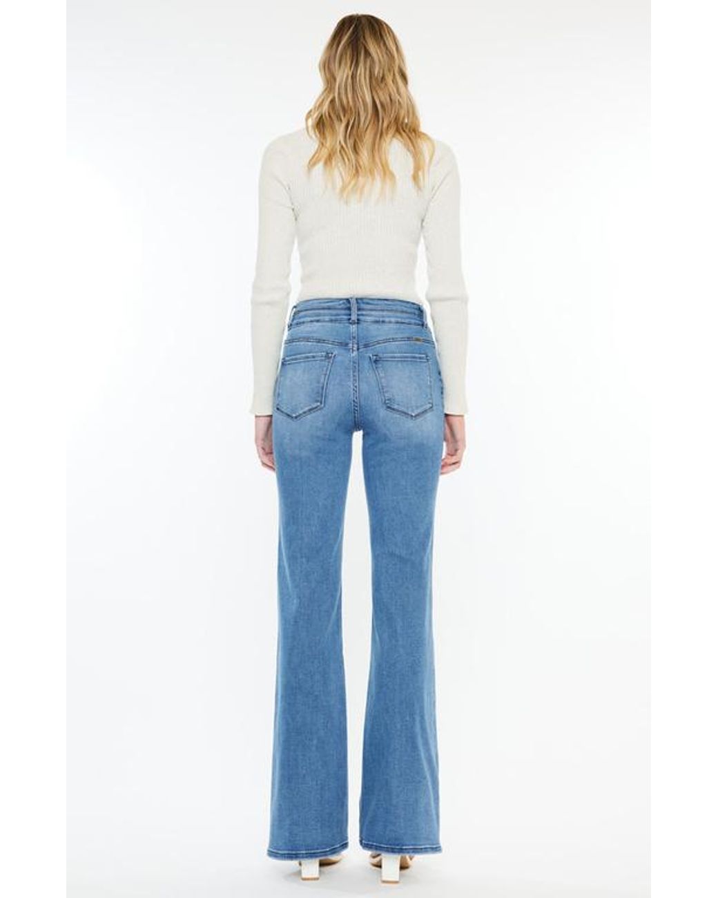 Kancan Onyx Essentials Ultra High Rise Wide Flare Jeans in Blue | Lyst