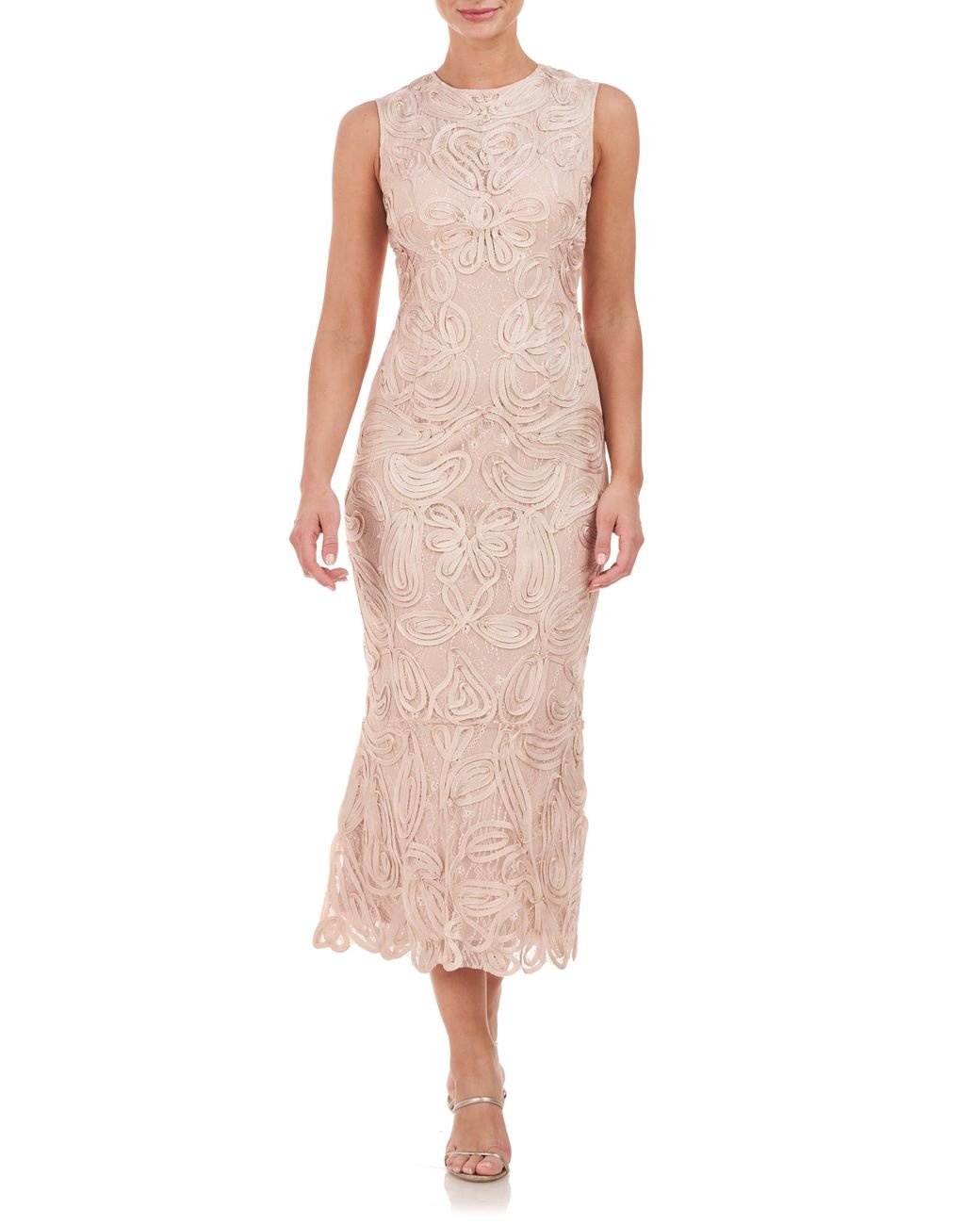 JS Collections Meli Soutache Cocktail Midi Dress in Pink | Lyst